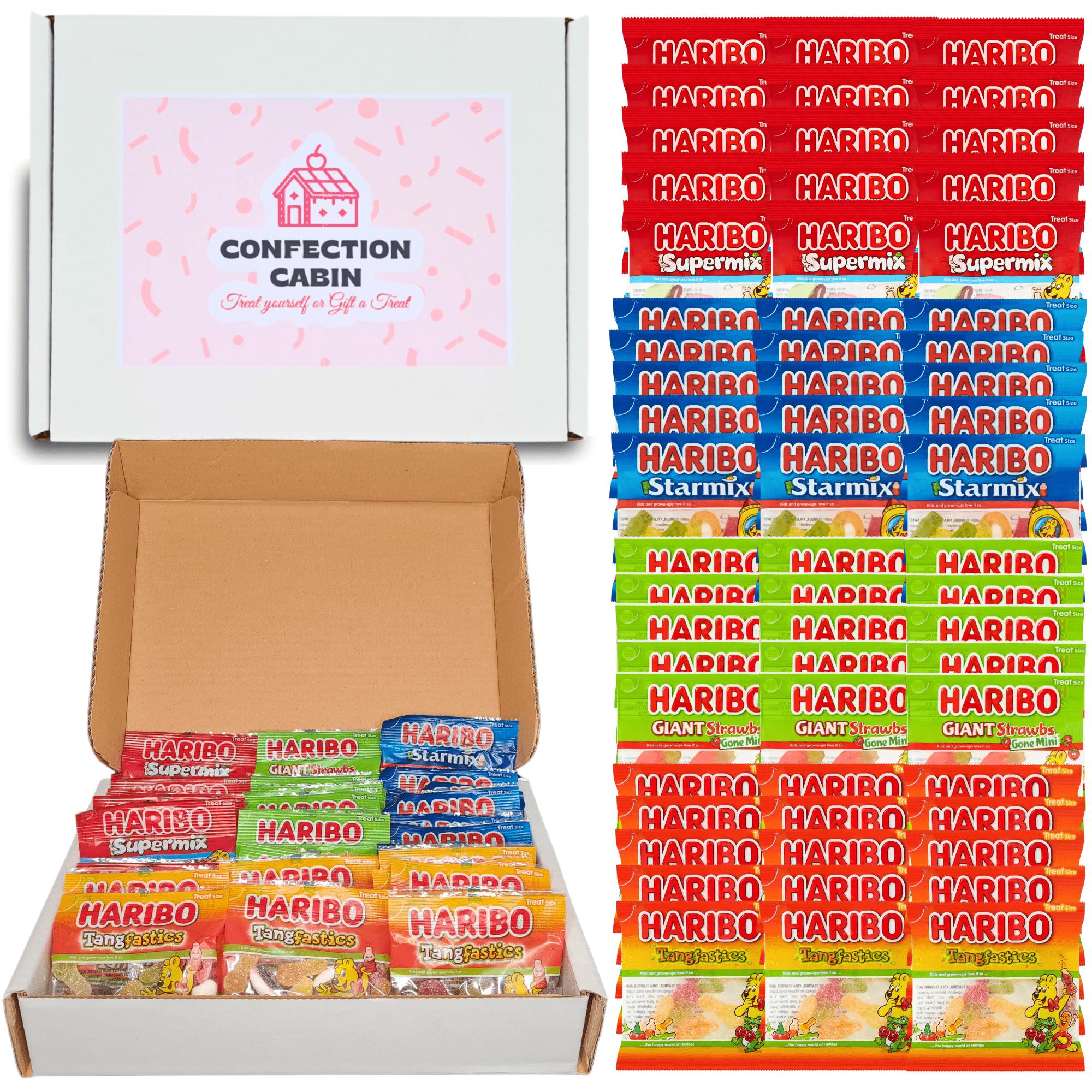 Haribo Sweets Multipack Gift Box | 60 Mixed Haribo Mini Bags (15 each ...
